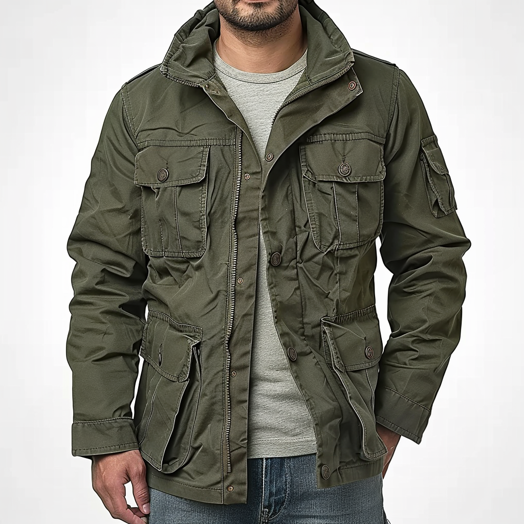 Men's Vintage Military Cargo Jackets Cotton Army Bomber Jacket ...